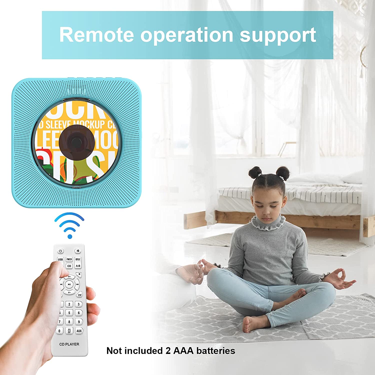 CD player portabil CD Player FM Radio Desktop BTH cu telecomanda cu ...