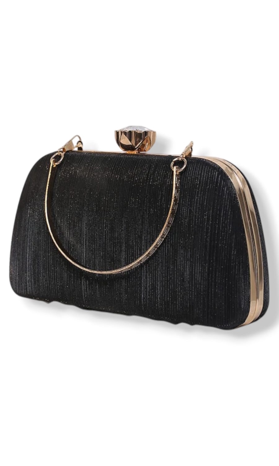 Geanta de seara tip clutch, Elara, material sintetic cu sclipici ...