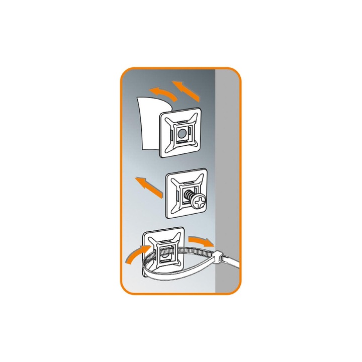 Set 50 Suport coliere cablu 28x28mm, alb - eMAG.ro