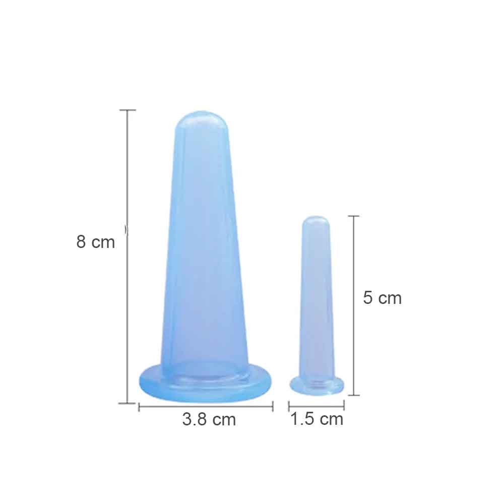 Set 4 Ventuze pentru Masaj Facial, Silicon, Albastru - eMAG.ro