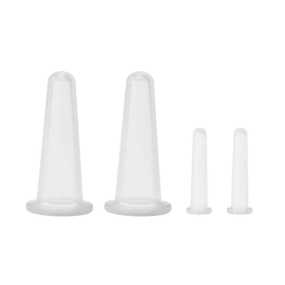 Set 4 Ventuze pentru Masaj Facial Kalyda, Silicon, Incolor - eMAG.ro