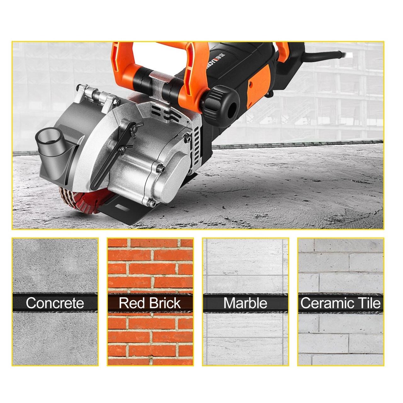 Masina de taiat caneluri in beton Vevor 4800W, max 5 x disc 133 mm ...