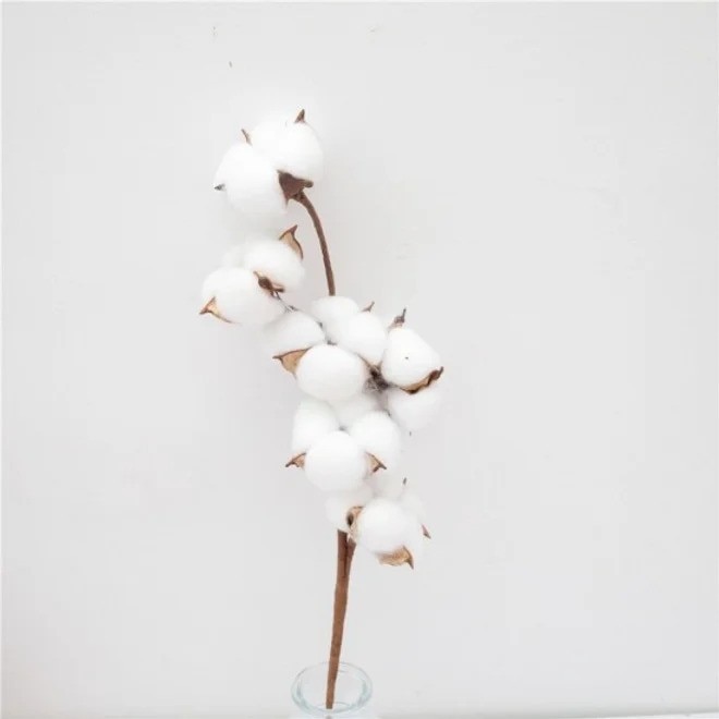 Floare artificiala de bumbac alba, 38 cm - eMAG.ro