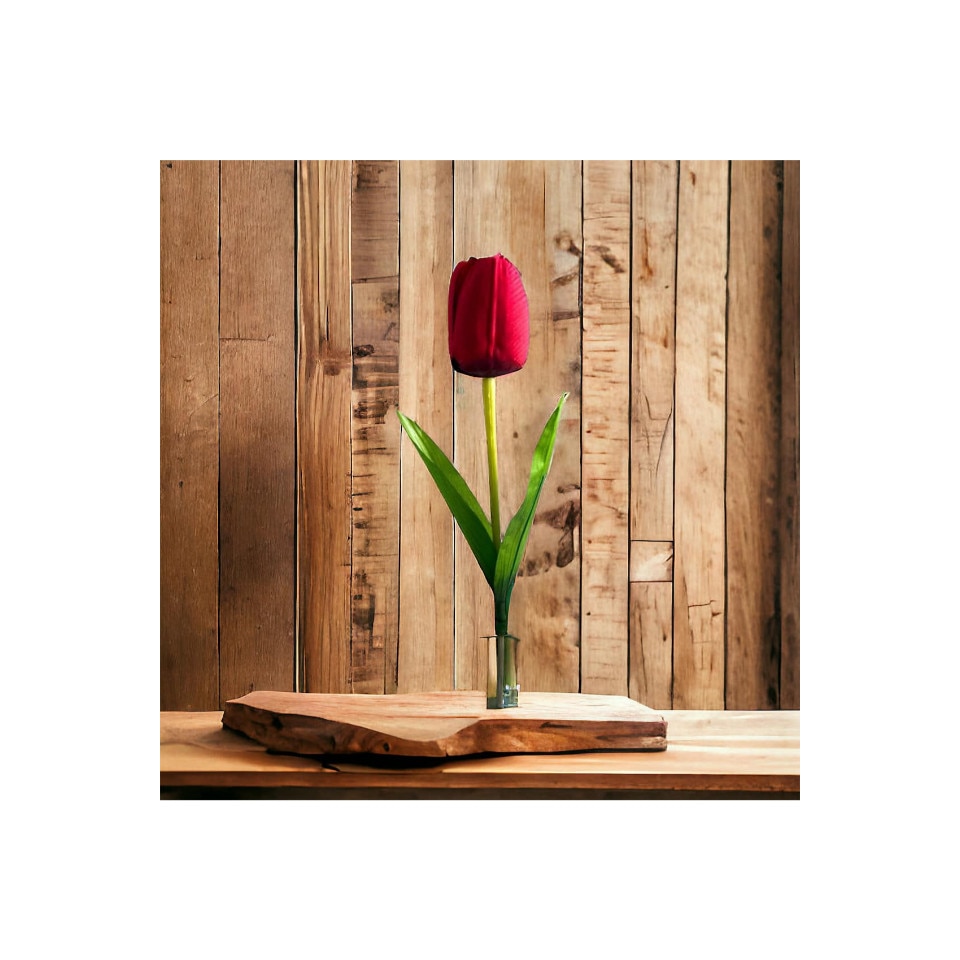 Lalea artificiala cu aspect natural, H 35 cm, rosu - eMAG.ro