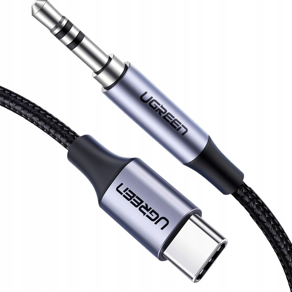 Cablu audio stereo, UGREEN, USB-C - Mini Jack 3.5mm, flexibil, gri, 1m ...