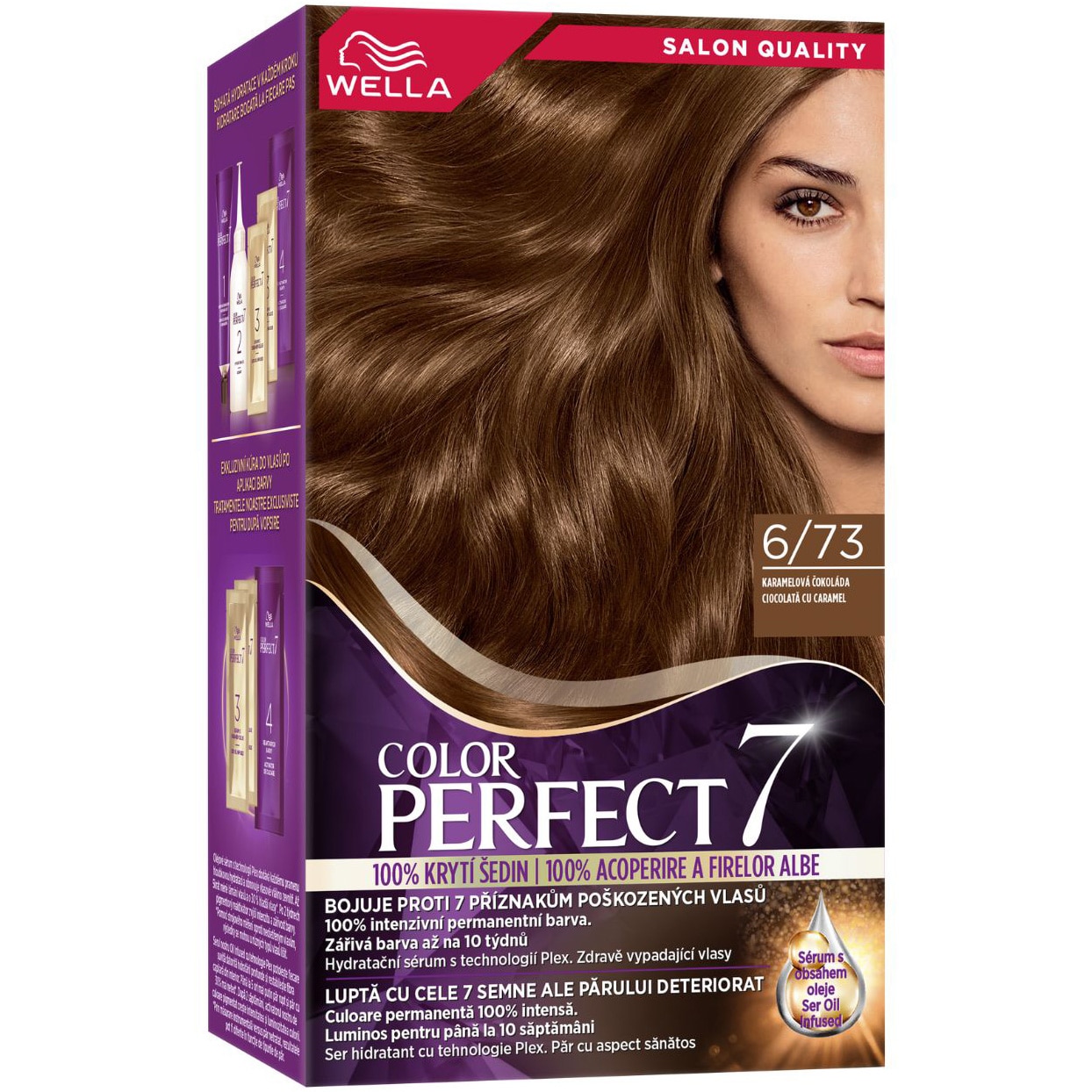 Vopsea de par permanenta Color Perfect Ciocolata cu Caramel 6/73, 135ml ...