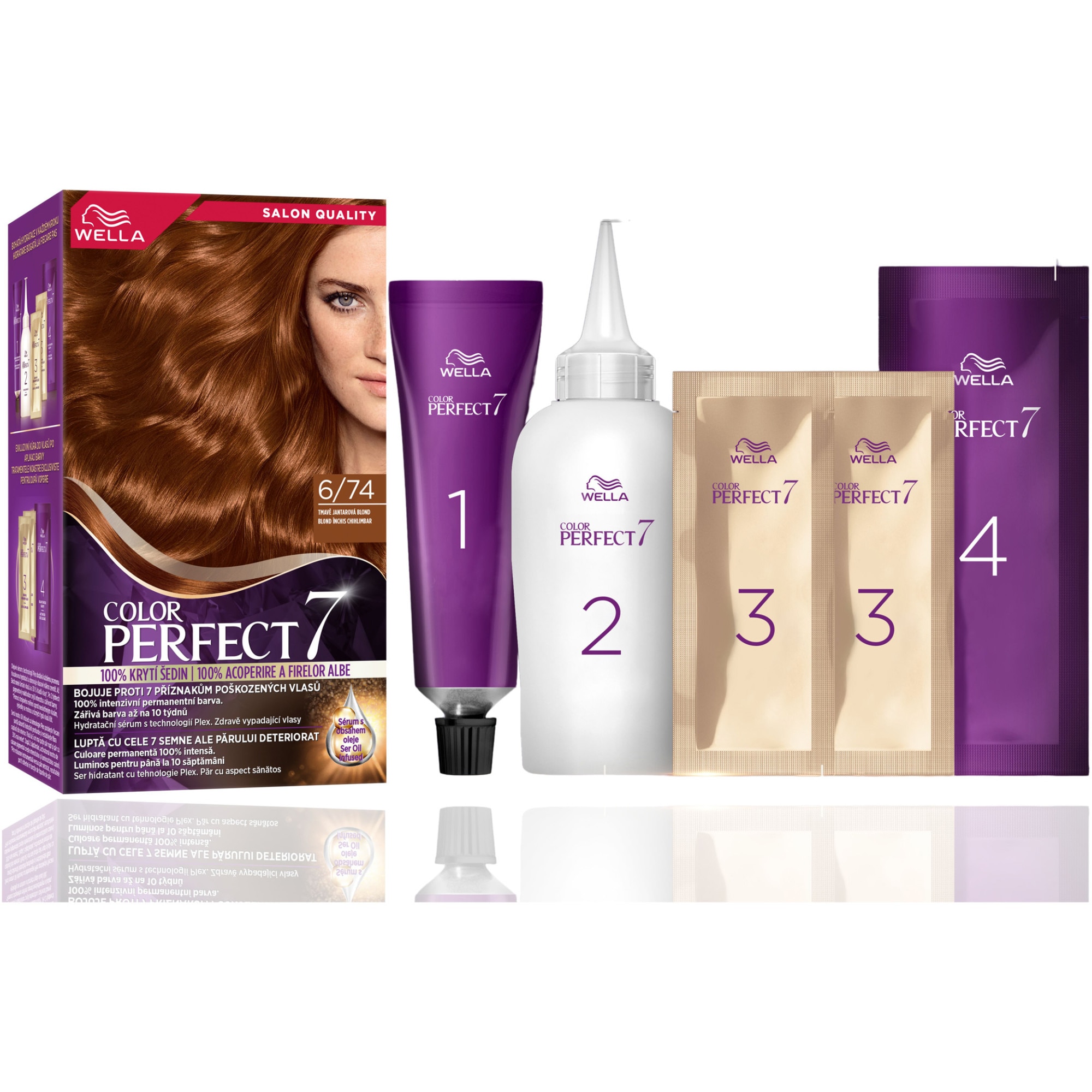 Vopsea de par permanenta Color Perfect Blond Inchis Chihlimbar 6/74 ...