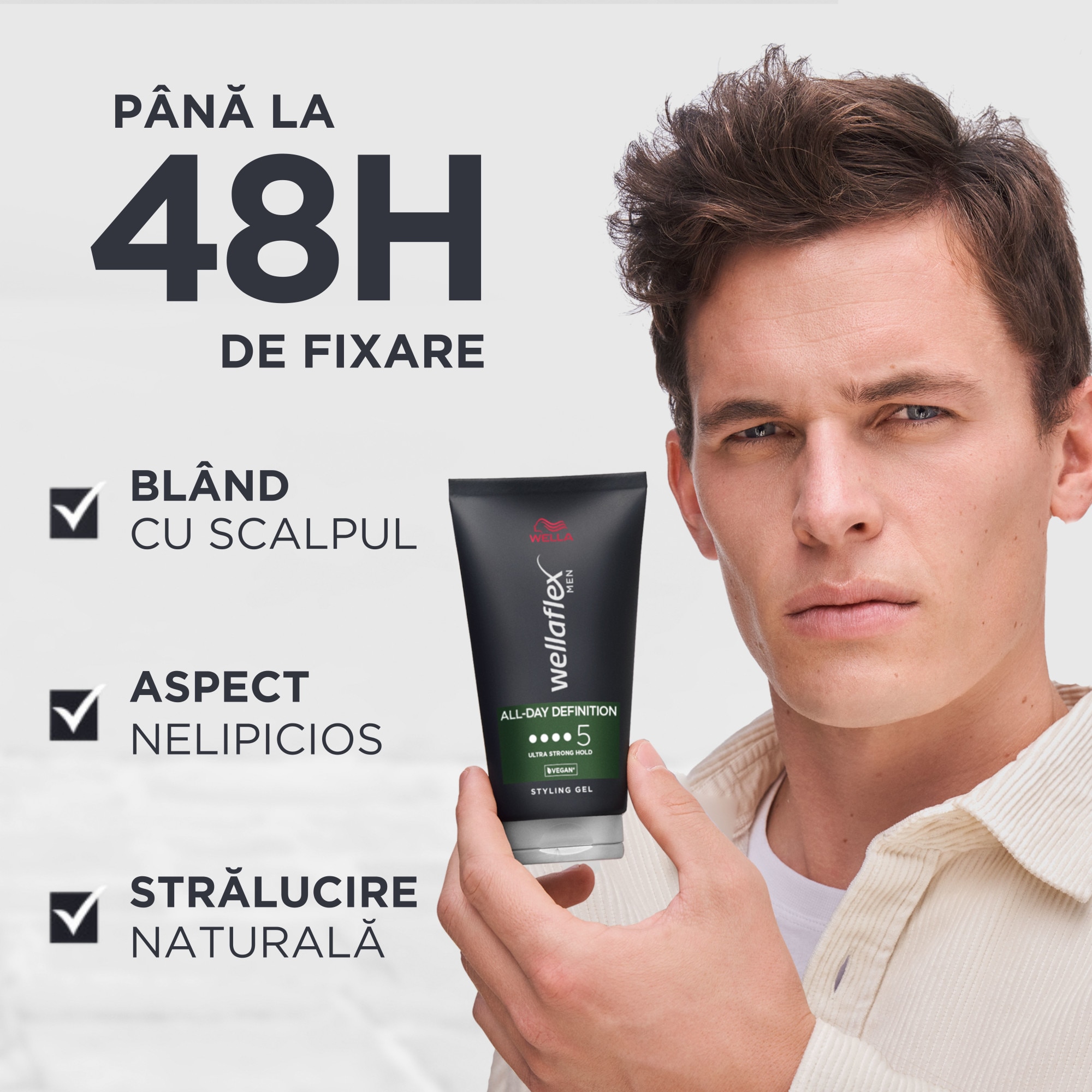 Gel pentru par Wellaflex Men All-Day Definition cu fixare ultra ...