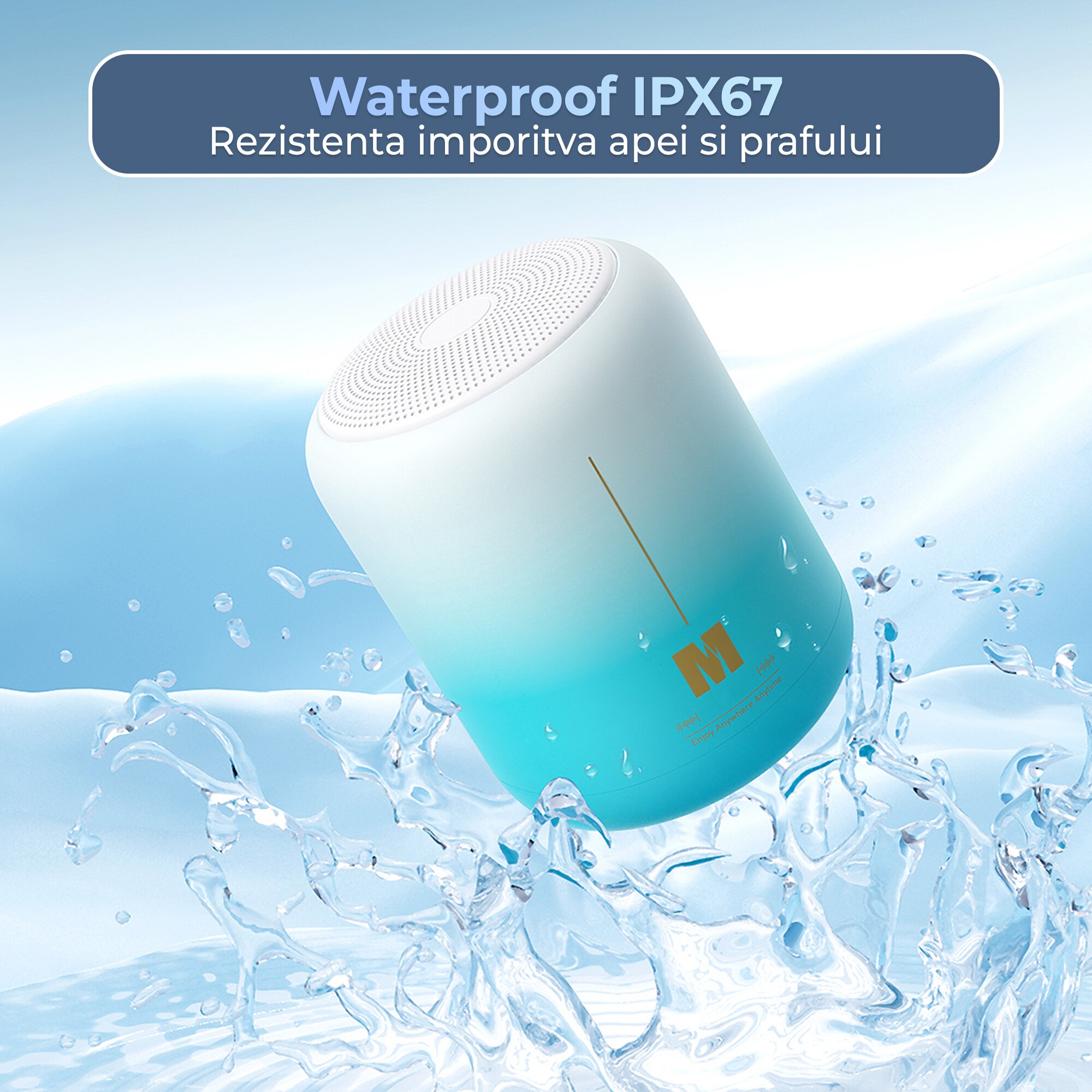 Boxa portabila cu lumini RGB, Bluetooth, Sunet surround 360, 1200mah ...