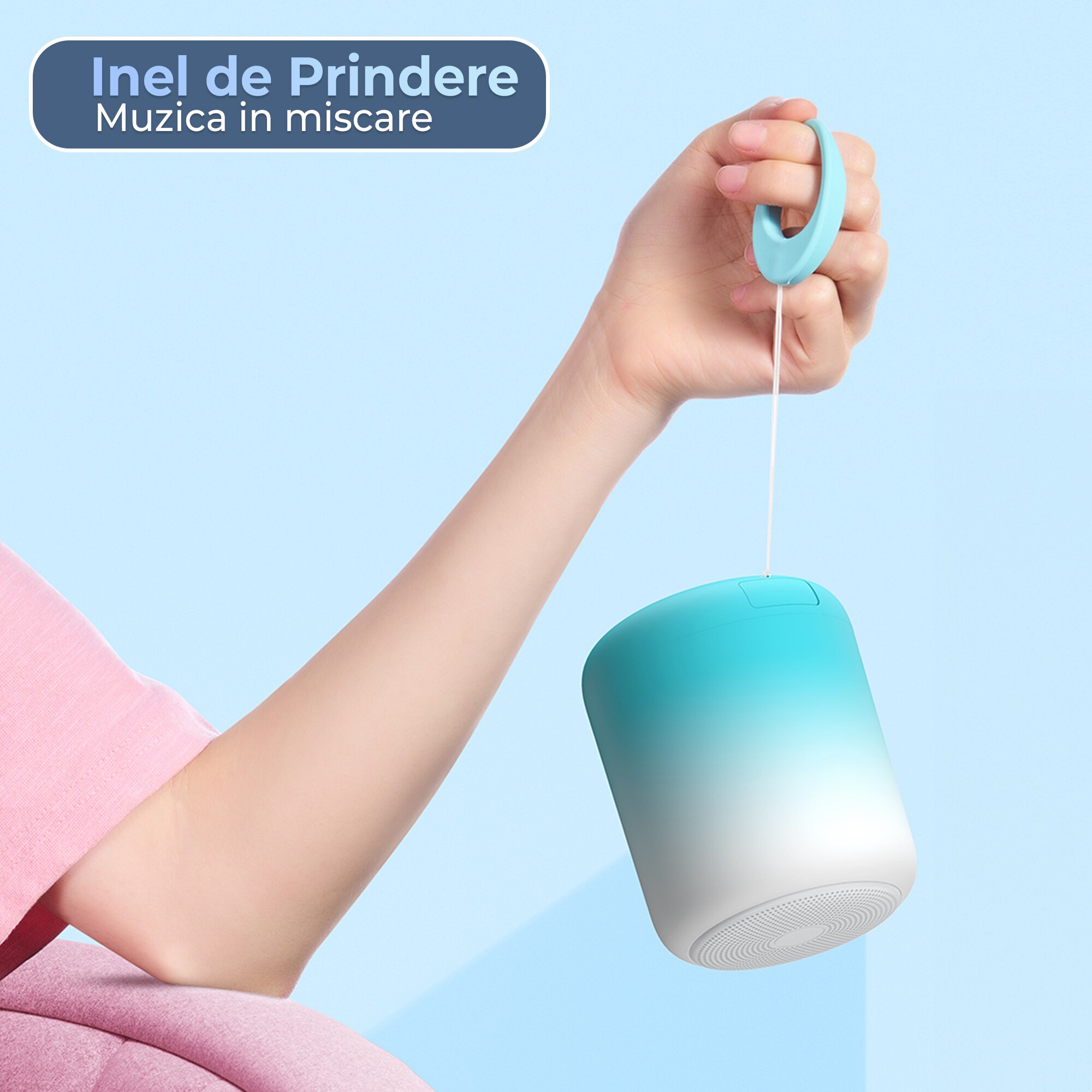 Boxa portabila cu lumini RGB, Bluetooth, Sunet surround 360, 1200mah ...