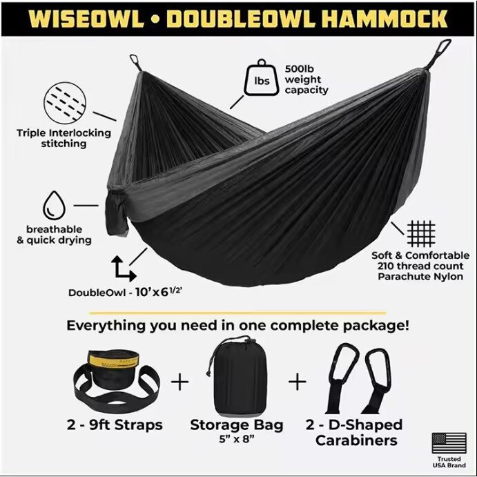 Hamac leagan coshop® din material tip parasuta, usor, portabil ...