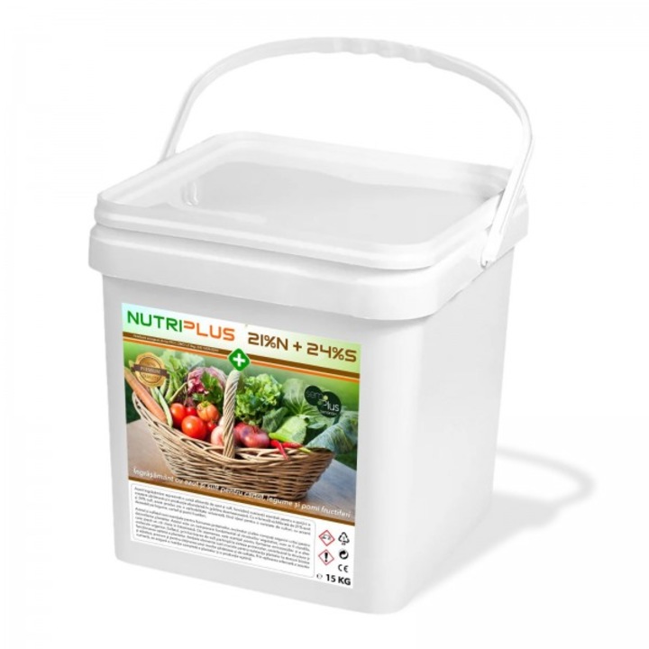 Ingrasamant premium granulat cu azot si sulf pentru cartof, legume si pomi fructiferi, NutriPlus ...
