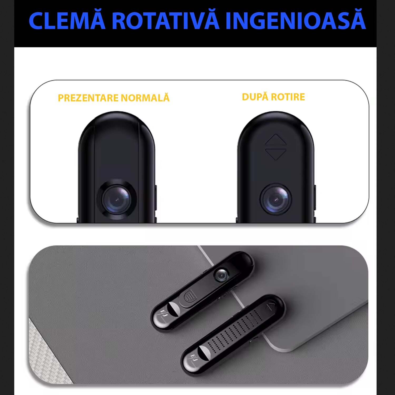 Camera video, EJ PRODUCTS, M2, 1080p, autonomie 2 ore, portabila, unghi ...