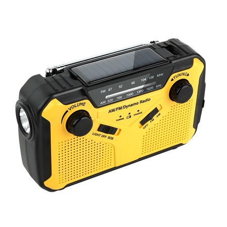 Radio de urgenta cu incarcare solara si manivela, JESWO®, 4 metode de ...