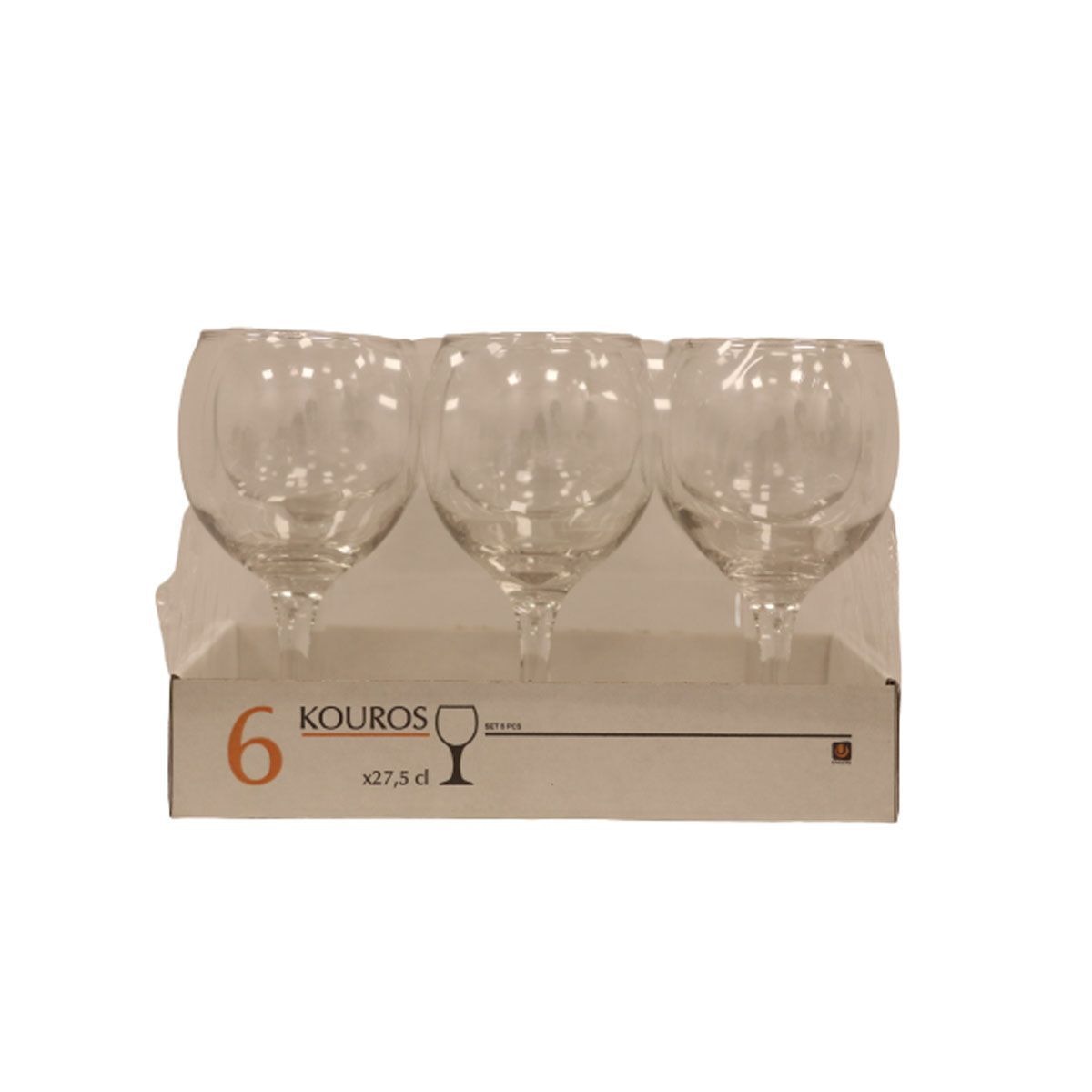 Set 6 pahare cu picior, sticla, transparente, 275ml - eMAG.ro