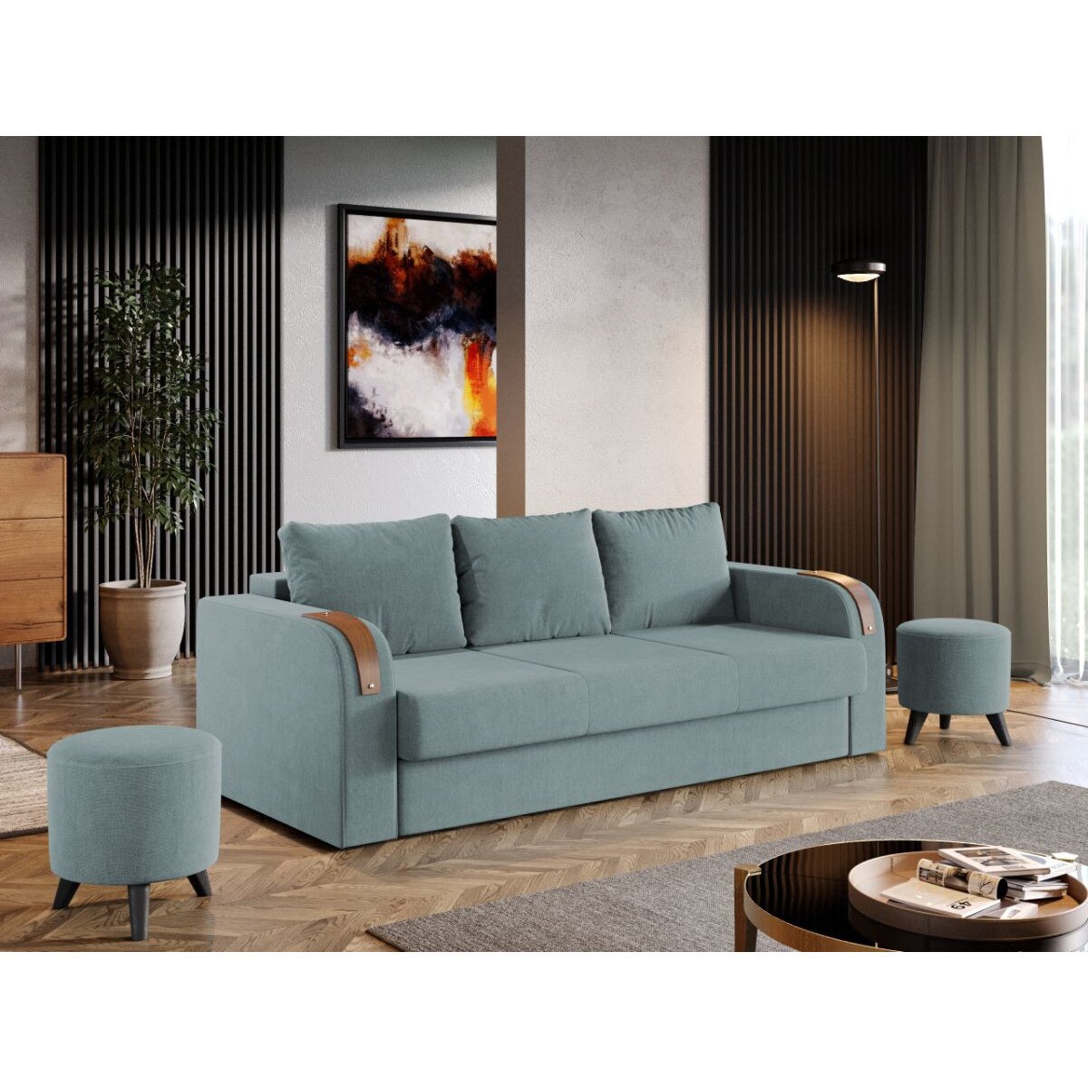 Canapea Morelia, extensibila, lada depozitare, stofa, 210 x 93 x 85 cm ...