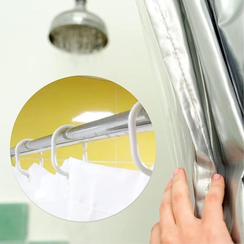 Set 100 inele pentru perdele de dus, plastic, alb - eMAG.ro