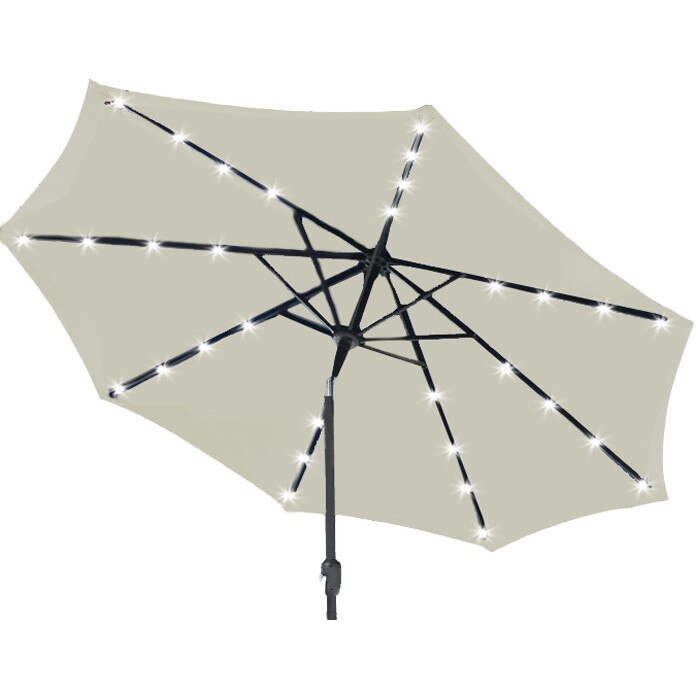 Umbrela terasa gradina, cu inclinare si husa, iluminare LED solara ...