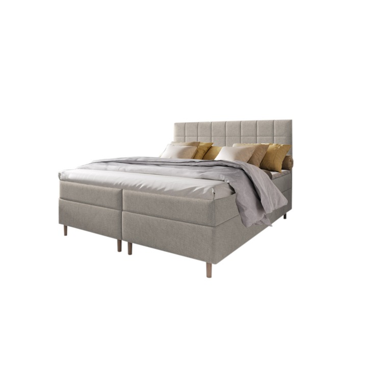 Pat tapitat boxspring sicilie, 160x200, inari 22 - eMAG.ro