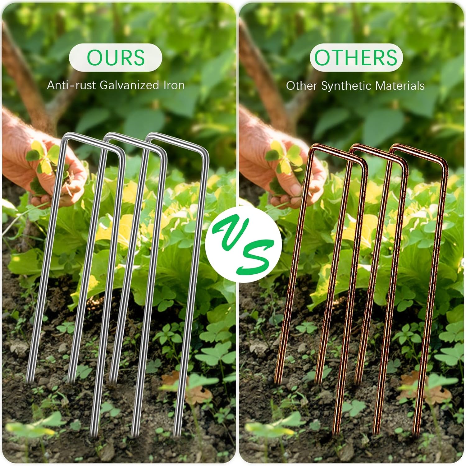 Set 50 tarusi gradina, Otel, 15cm, Argintiu - eMAG.ro