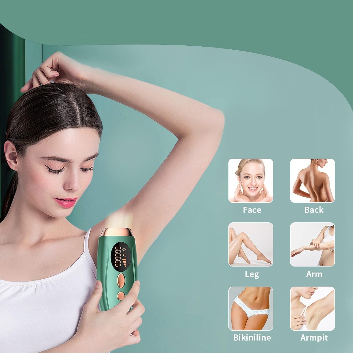 Epilator IPL, Pentru Epilare Definitiva Fara Durere, display LCD, 999 ...