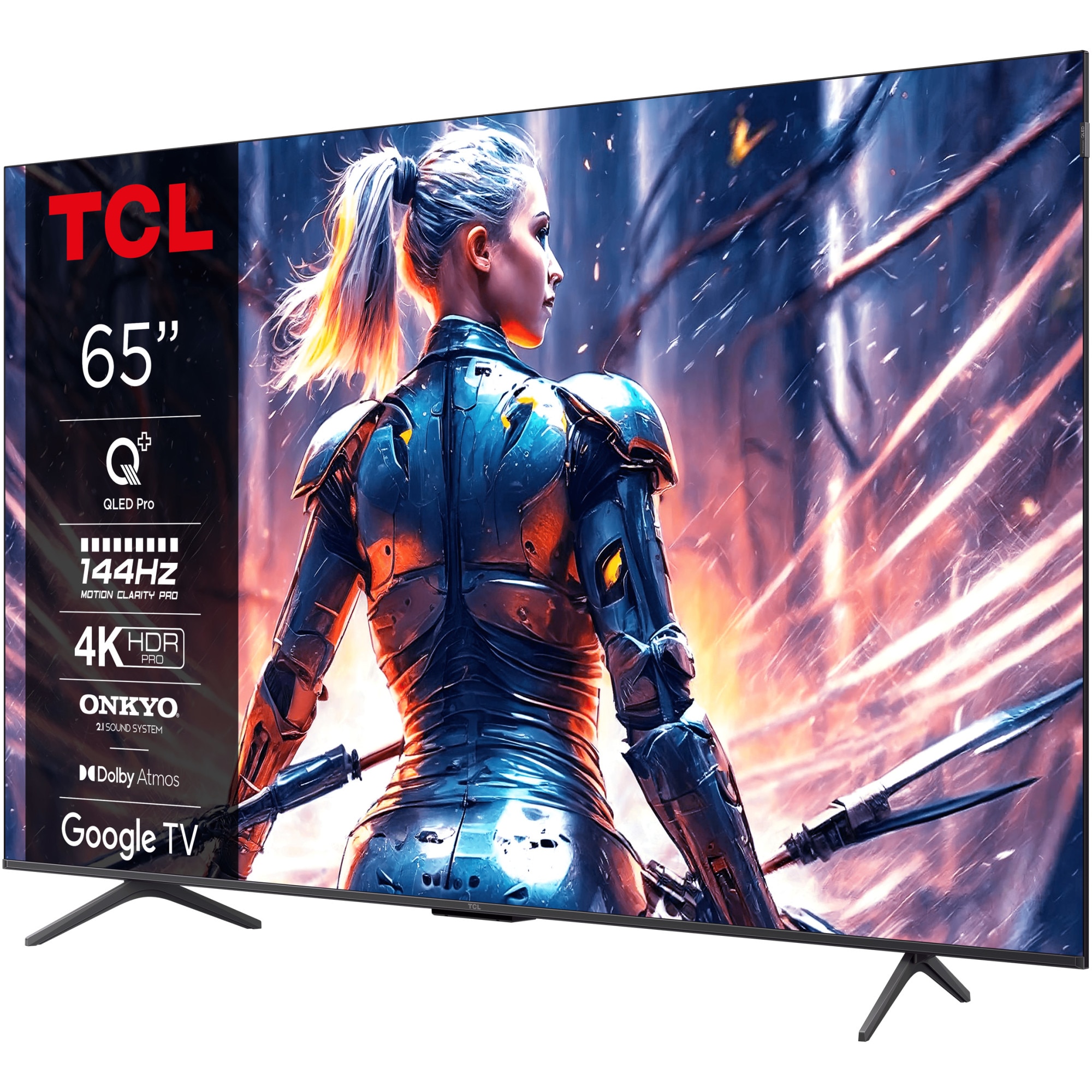 Televizor TCL QLED 65T8B, 164 cm, Smart Google TV, 4K Ultra HD, 100Hz, Clasa F (Model 2024 ...