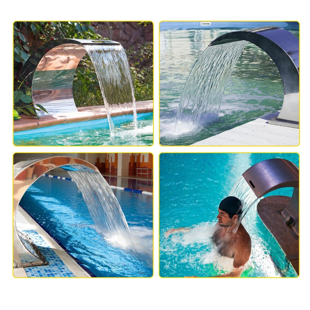 Cascada inox, Inaltime 60 cm, Latime 30 cm, Arc de cerc - eMAG.ro