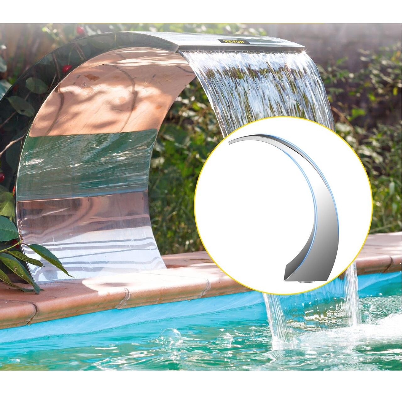 Cascada inox, Inaltime 60 cm, Latime 30 cm, Arc de cerc - eMAG.ro