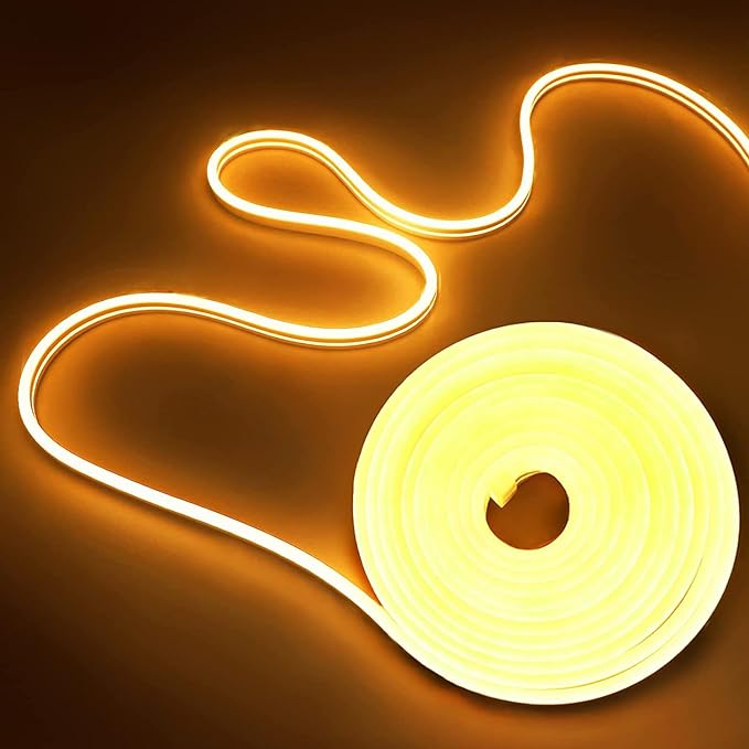 Banda Neon cu Led Alb Cald, Interior/Exterior, Rezistenta la Apa ...