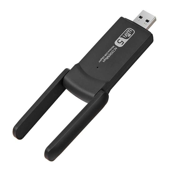 Безжичен адаптер, 1300mbps, USB 3.0, двулентов 2,4 Ghz- 5 Ghz, покритие ...