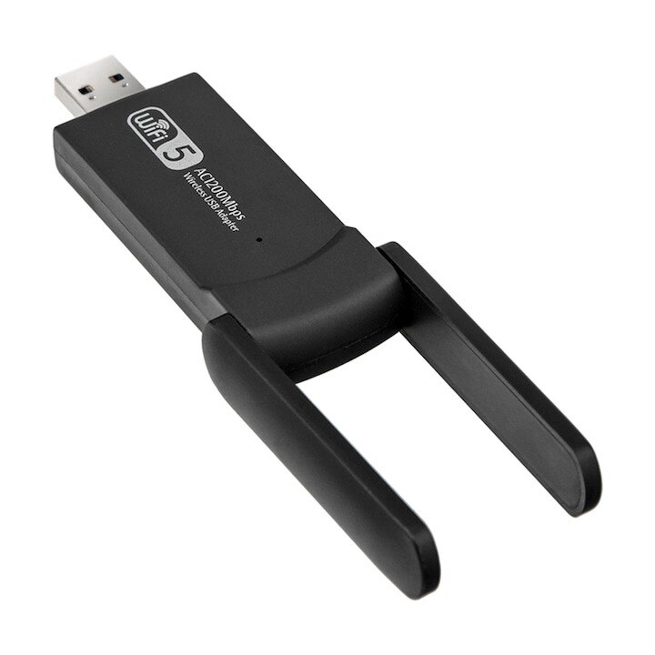 Безжичен адаптер, 1300mbps, USB 3.0, двулентов 2,4 Ghz- 5 Ghz, покритие ...