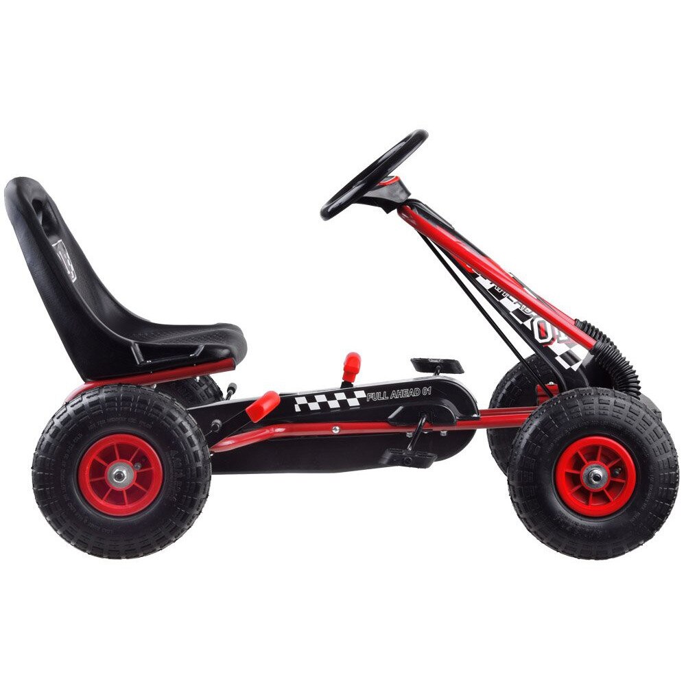 Kart cu pedala, Roti gonflabile, 100x60x64 cm, Rosu - eMAG.ro