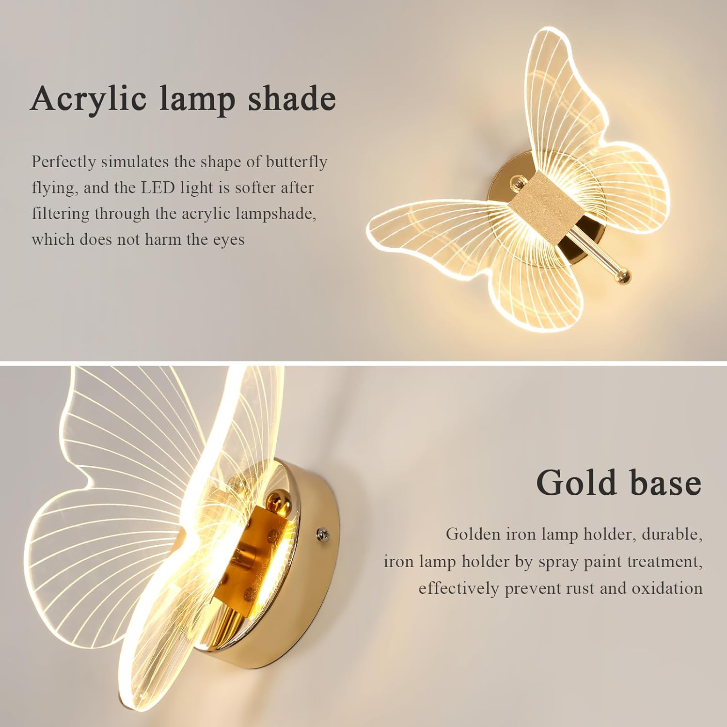 Aplica Led Fashion Moderna Fluture Design, Goeco, Acrilic/Metal, 3 ...