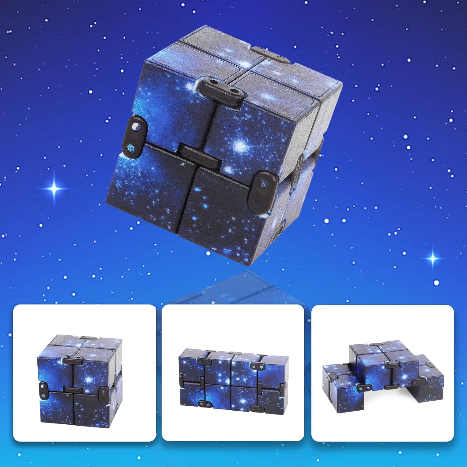 Jucarie antistres, Fidget, Magic Cube, JENUOS®, Albastru - eMAG.ro
