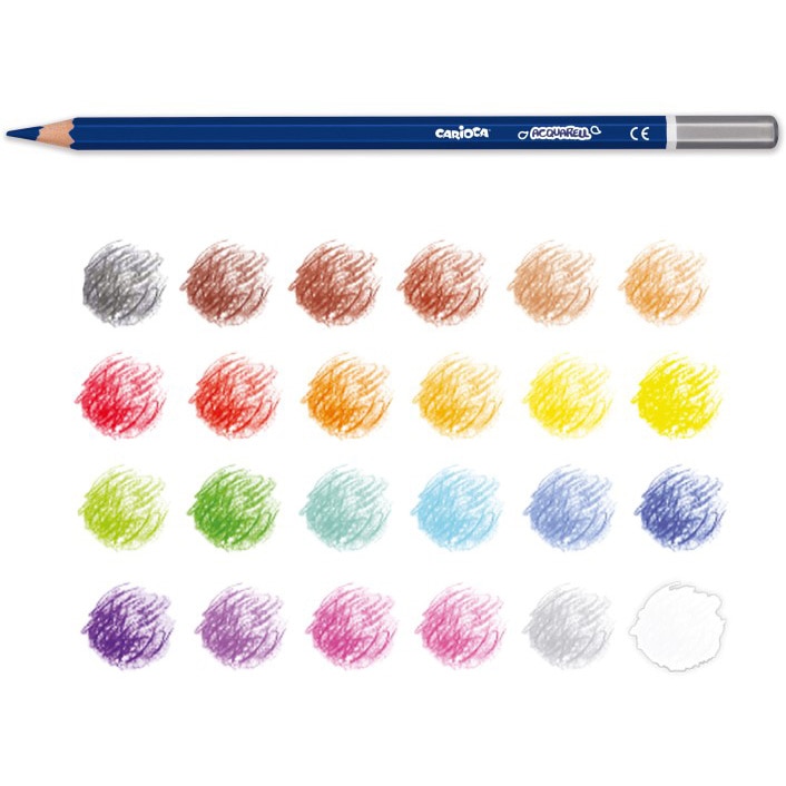 Creioane colorate CARIOCA Aquarell, 24/set, în cutie carton - eMAG.ro