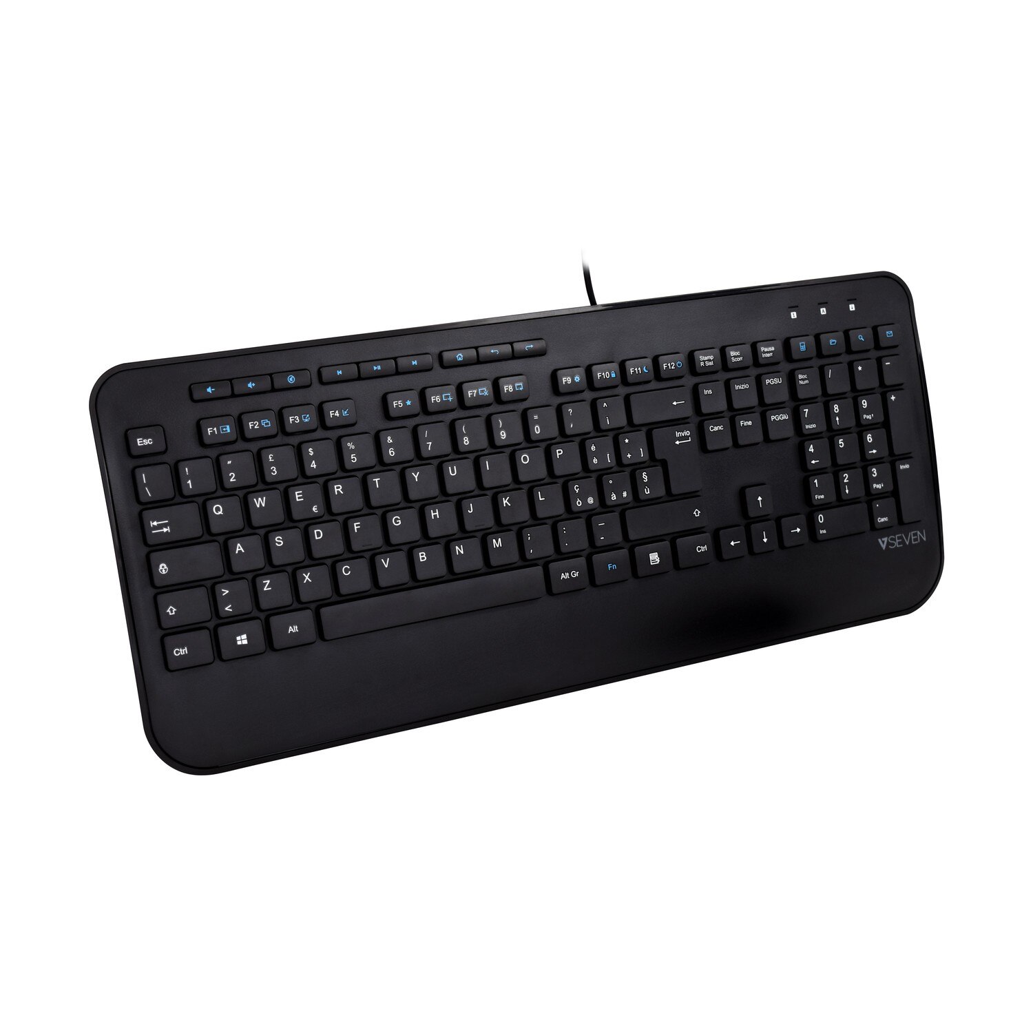 Tastatura V7 Professional, USB Multimedia Keyboard, KU300IT – IT, Negru ...