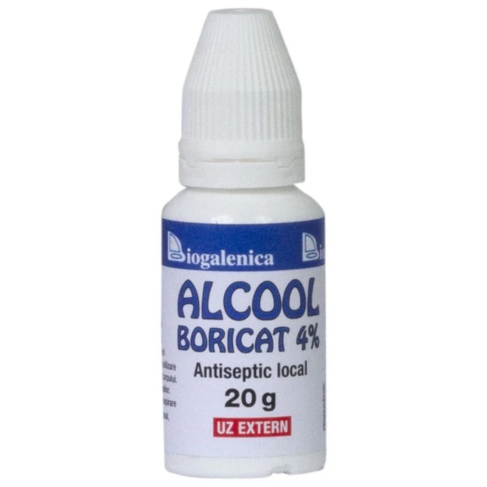 Alcool Boricat 4%, 20g - Antiseptic local pentru uz extern, infectii si ...