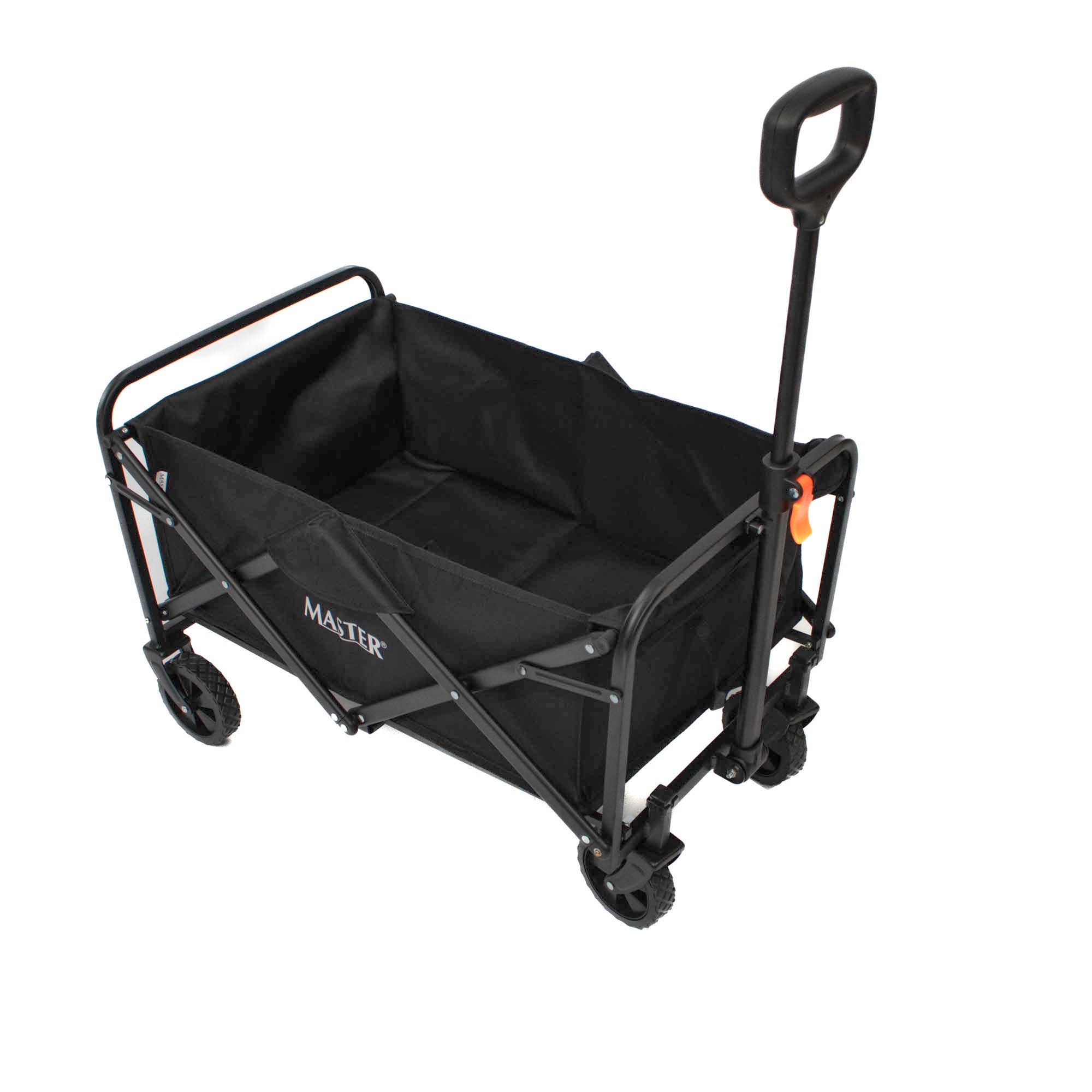 Carucior pliabil de gradina, Master, 4 roti, 60 L, 72x50x91 cm, negru ...