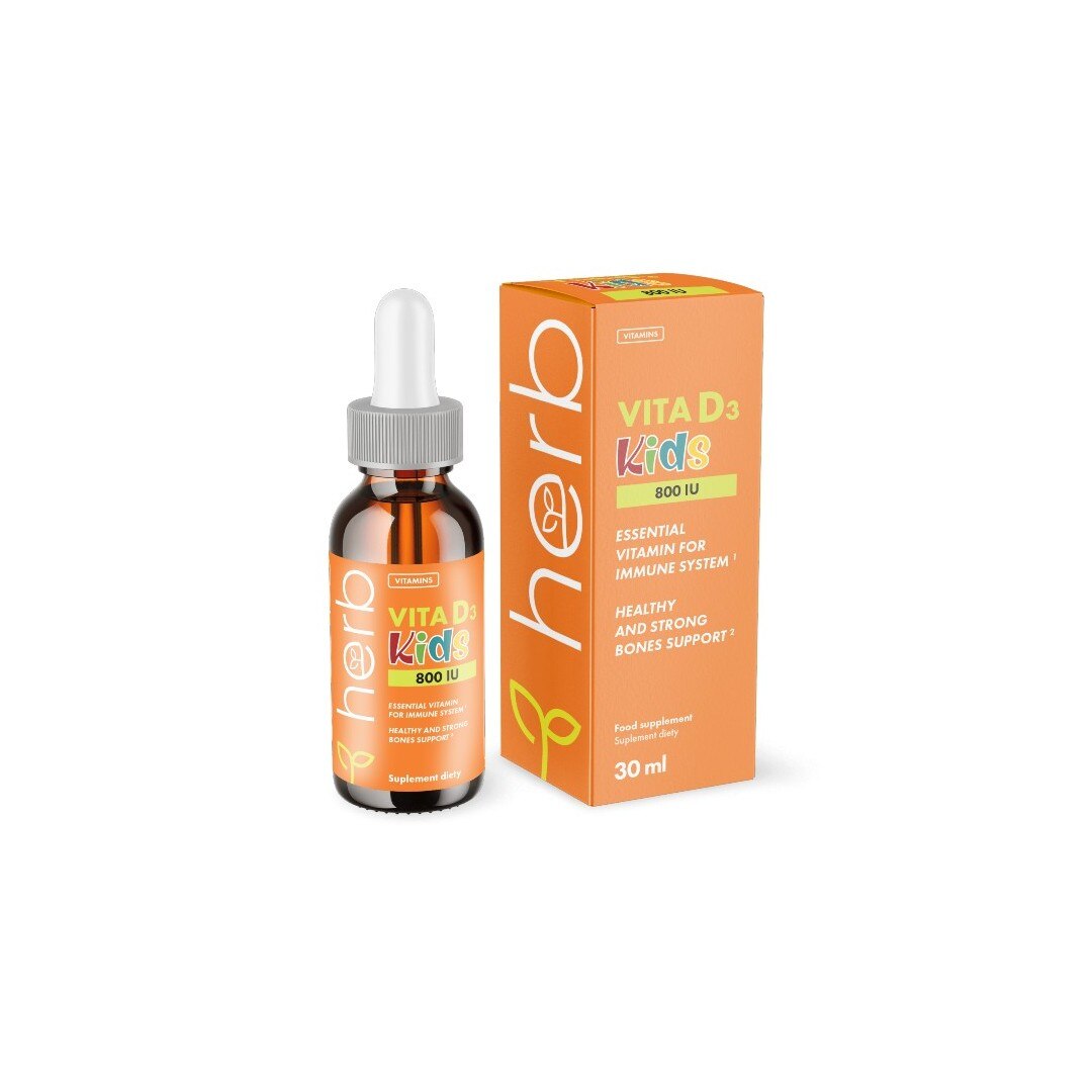 Vitamina D3 800 UI pentru copii 30 ml Herb - eMAG.ro