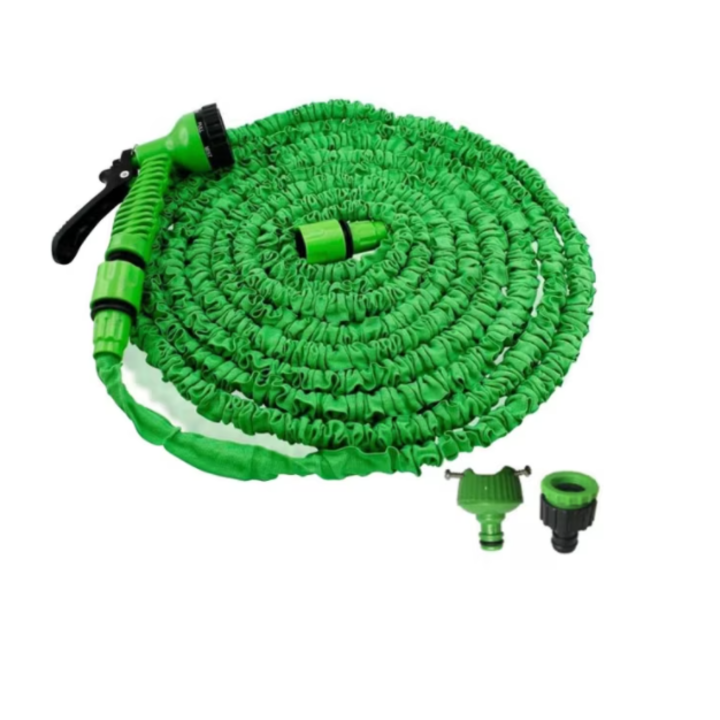 Разтегателен градински маркуч за поливане със 7 функции, с конектори ...