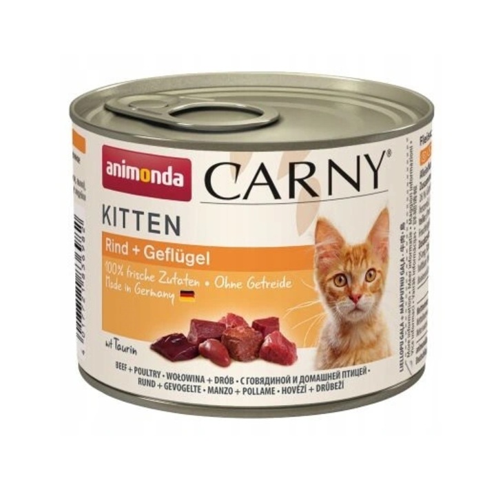 Hrana umeda pentru pisici, Animonda, Carny Kitten, vita si curcan, 200g ...