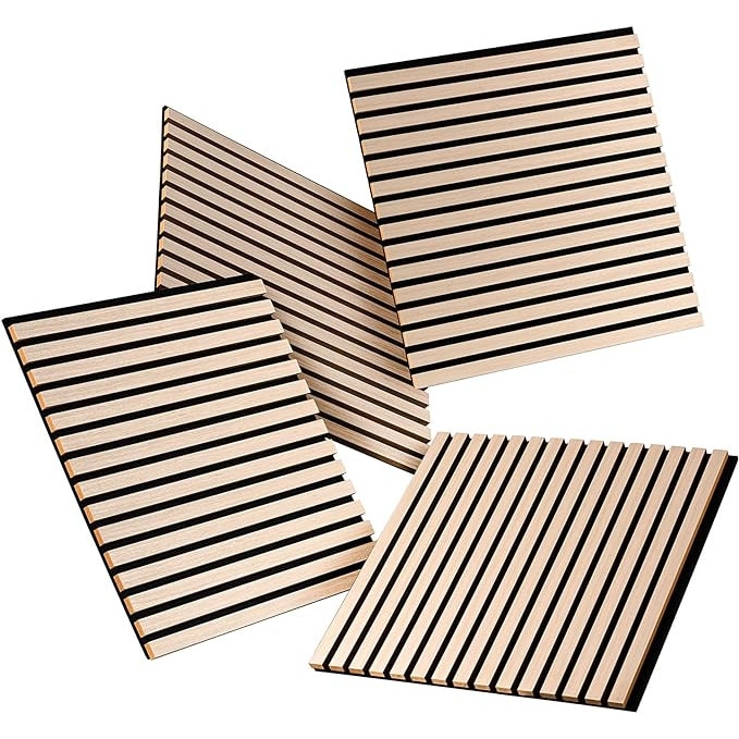 Set 4 Panouri riflaj acustic, HAGEFOL®, design 3D, placi decorative ...