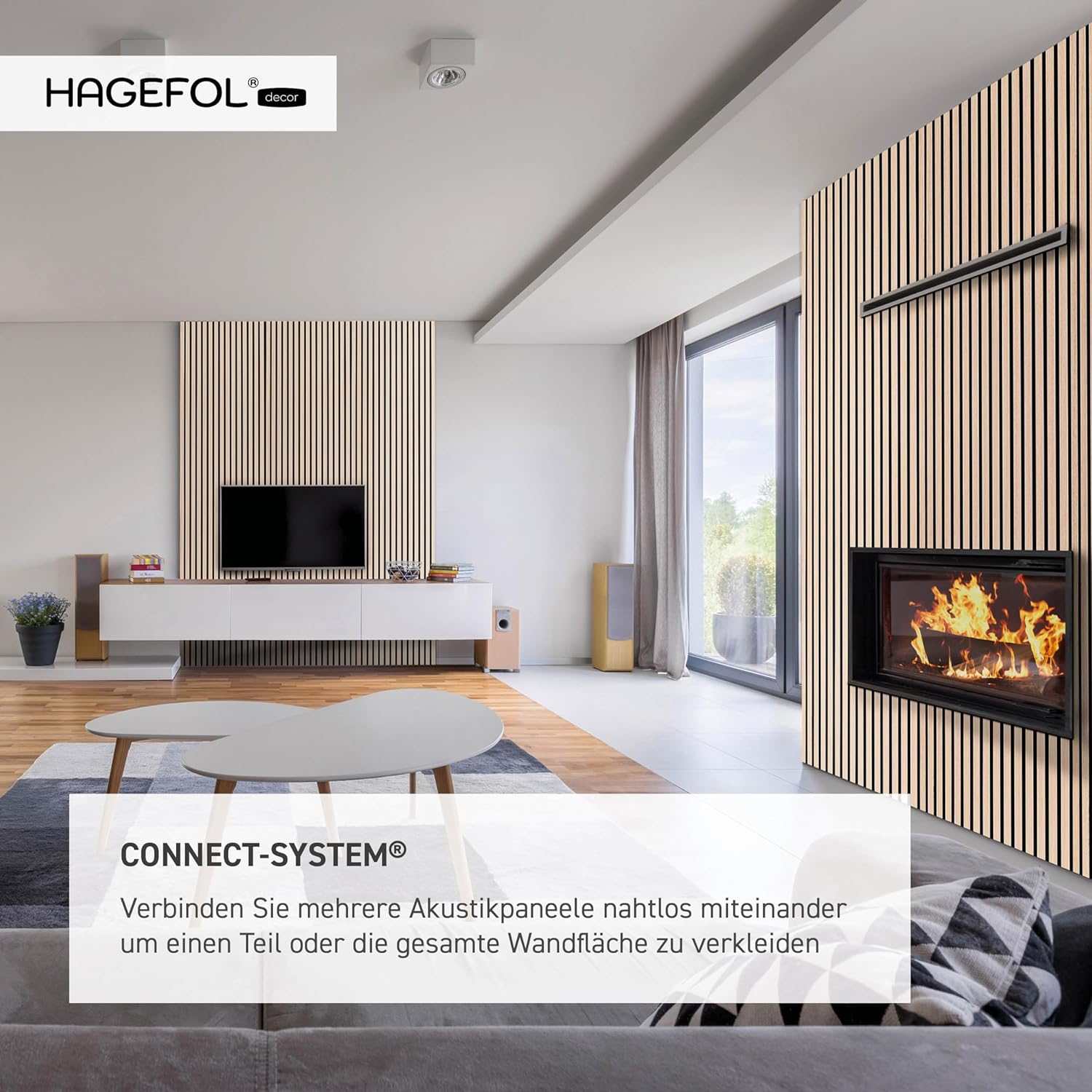 Set 4 Panouri riflaj acustic, HAGEFOL®, design 3D, placi decorative ...