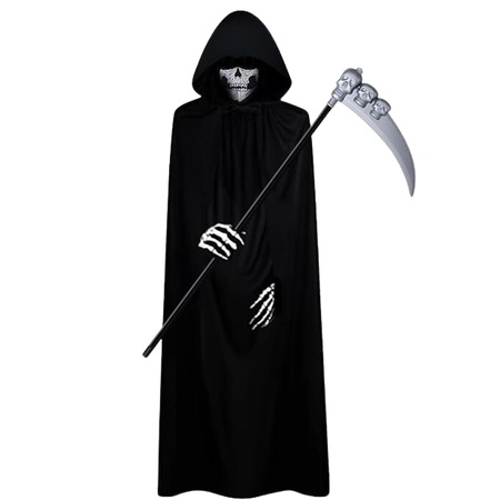Costum Grim Reaper, set din 4 piese - mantie Moartea fioroasa, manusi ...