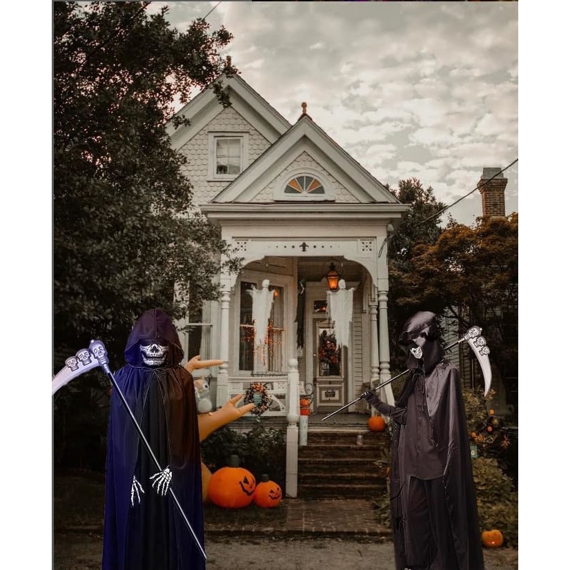 Costum Grim Reaper, set din 4 piese - mantie Moartea fioroasa, manusi ...