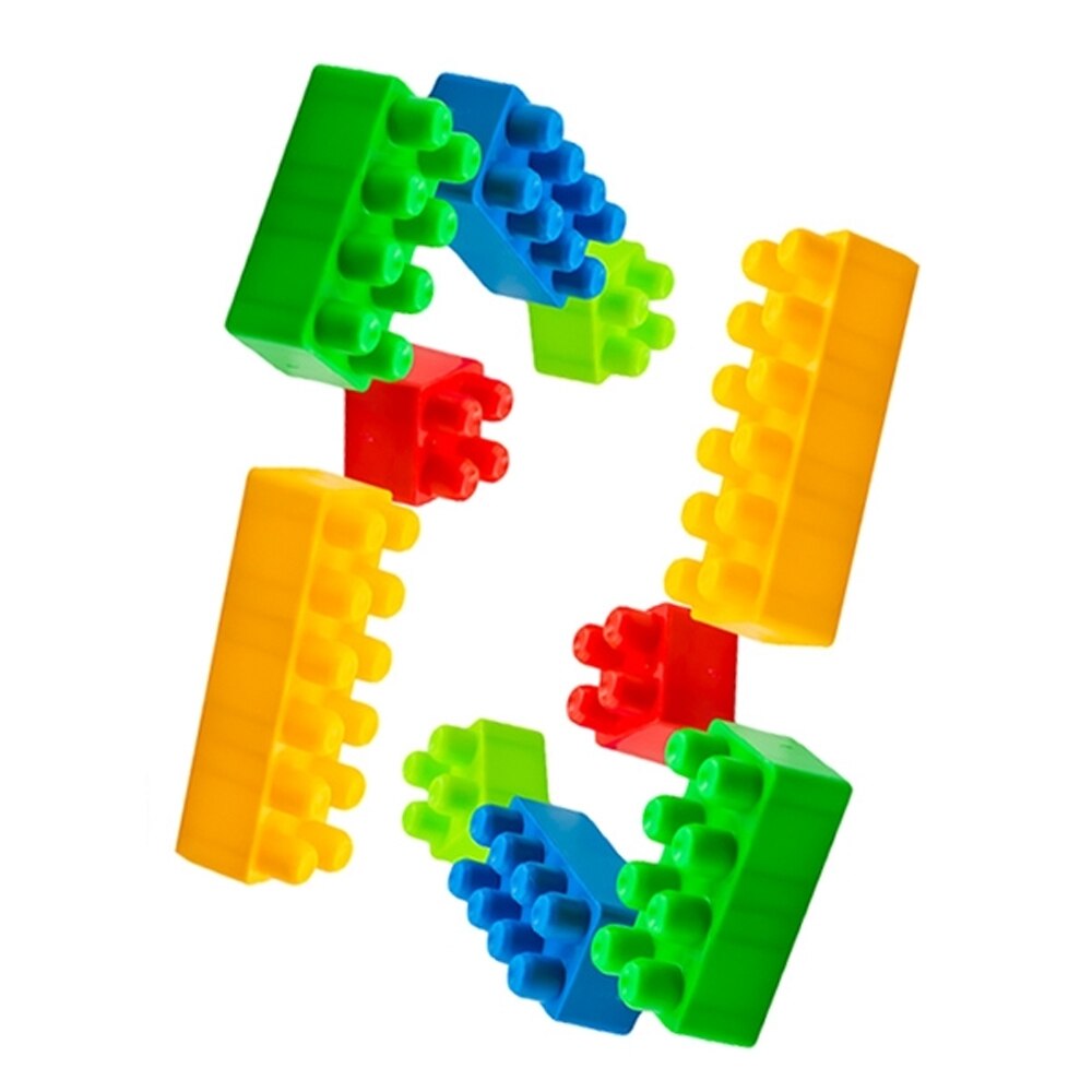 Set cuburi constructii in ghiozdan, multicolore, 136 Piese, ROBENTOYS ...