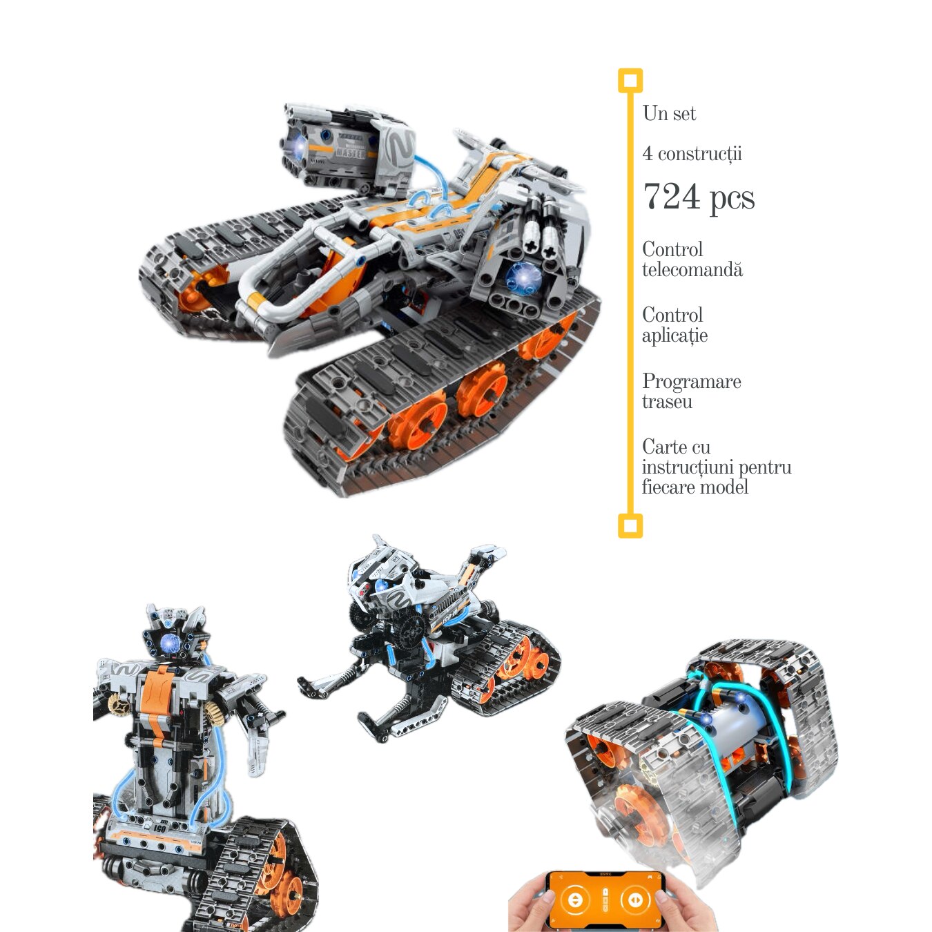 Robot interactiv cu telecomanda programabil 4-in-1, potrivit pentru ...