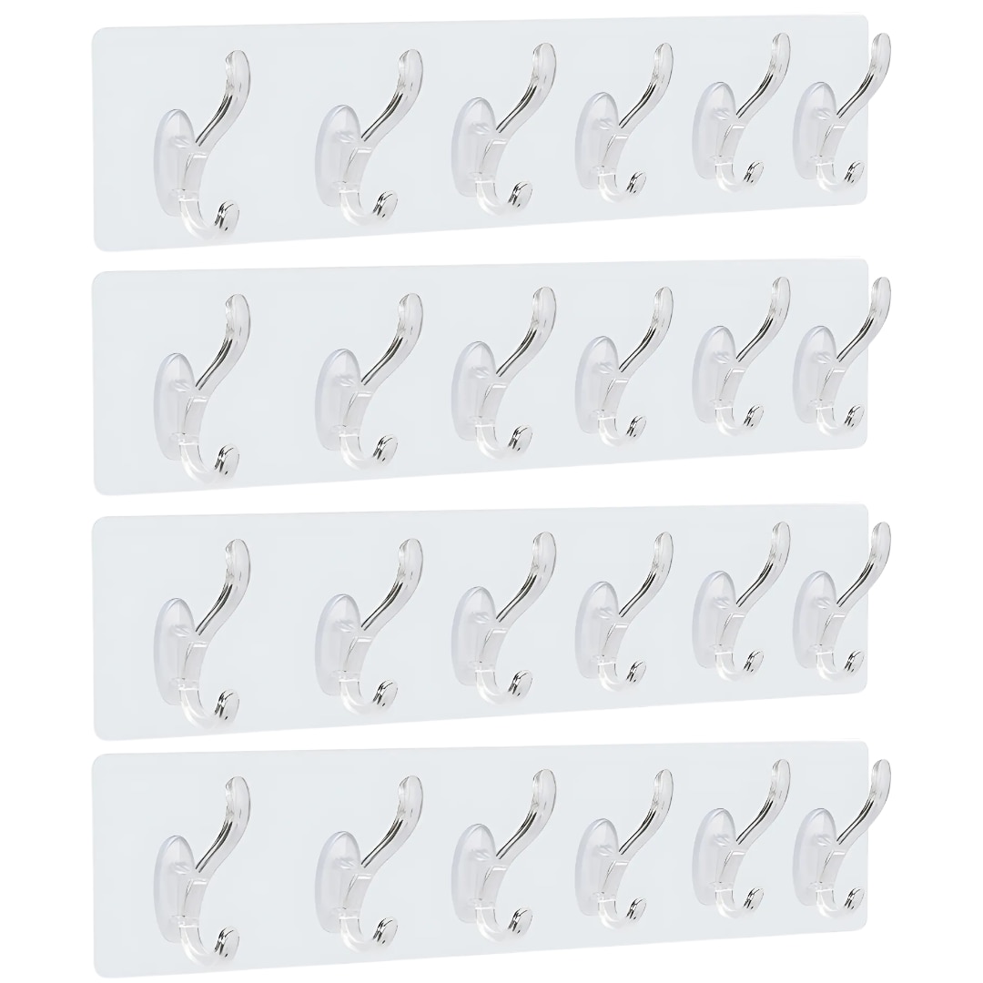 Set 4 cuiere autoadezive de perete SDEPOT®, decor pentru casa, baie ...