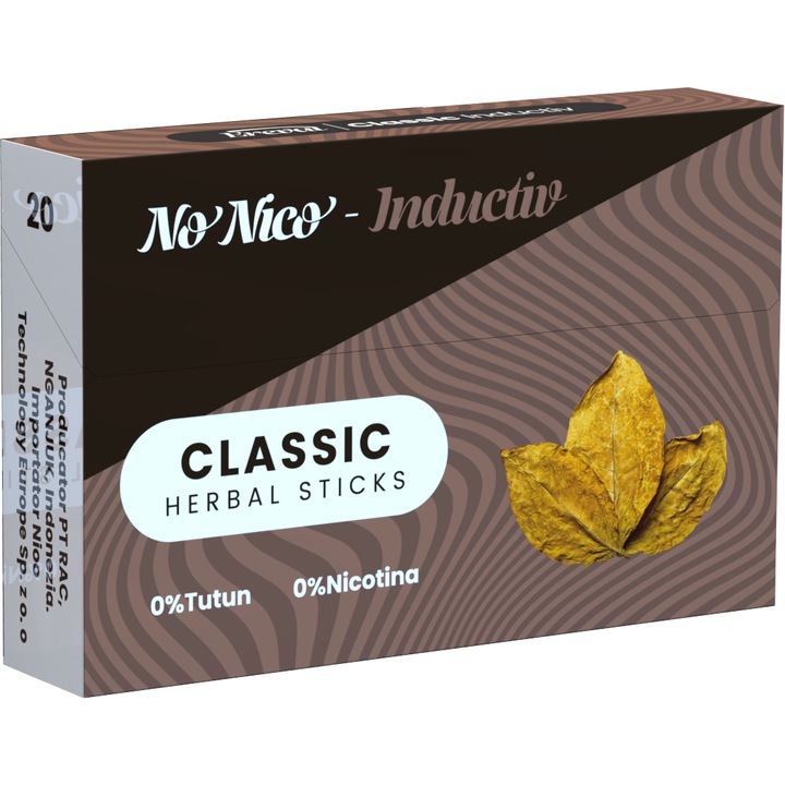 Pachet 20 tigarete din plante, No Nico Inductiv - CLASIC, 0 mg nicotina ...