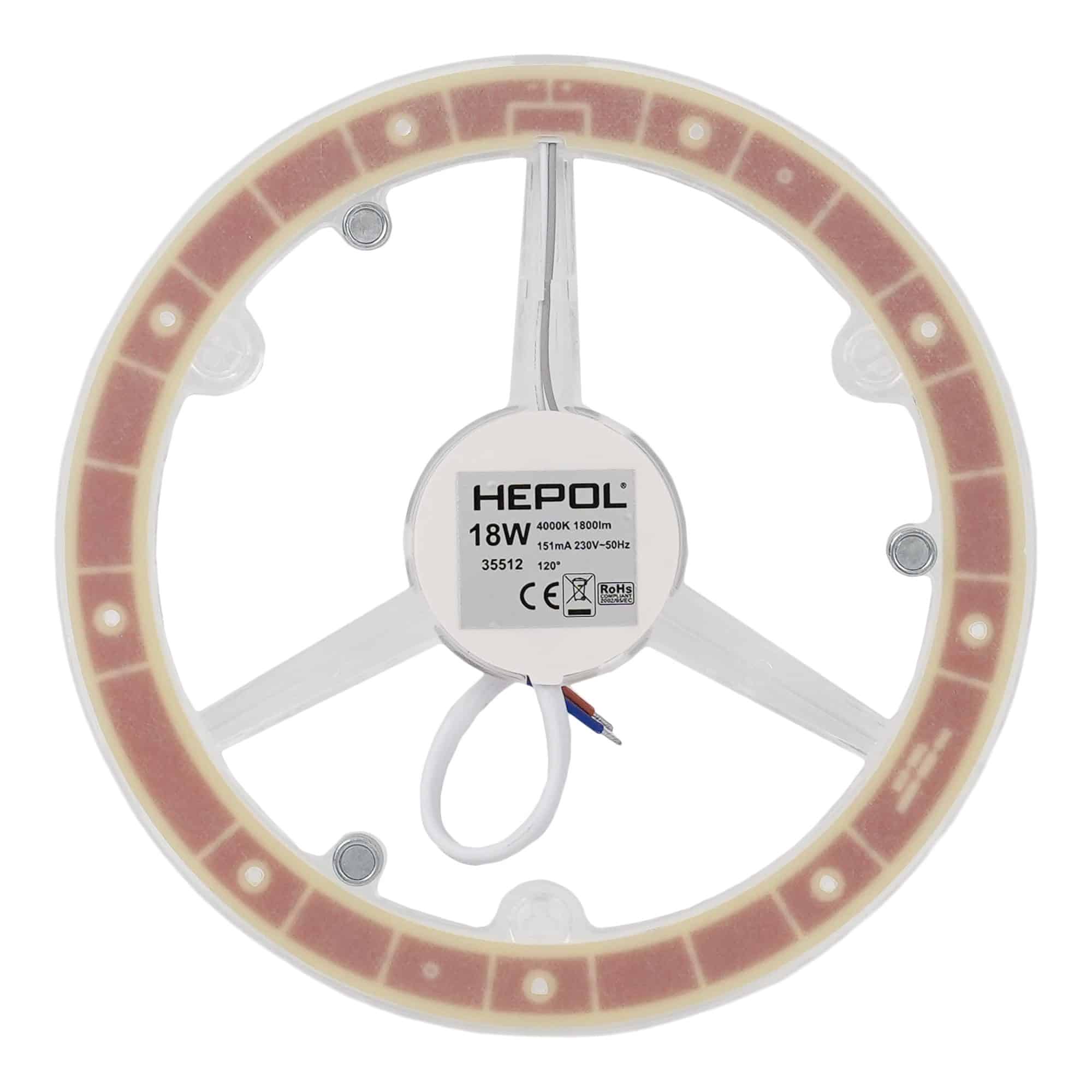 Kit modul Led circular 18W + Driver 1800 lm, 196 mm, lumina neutra ...